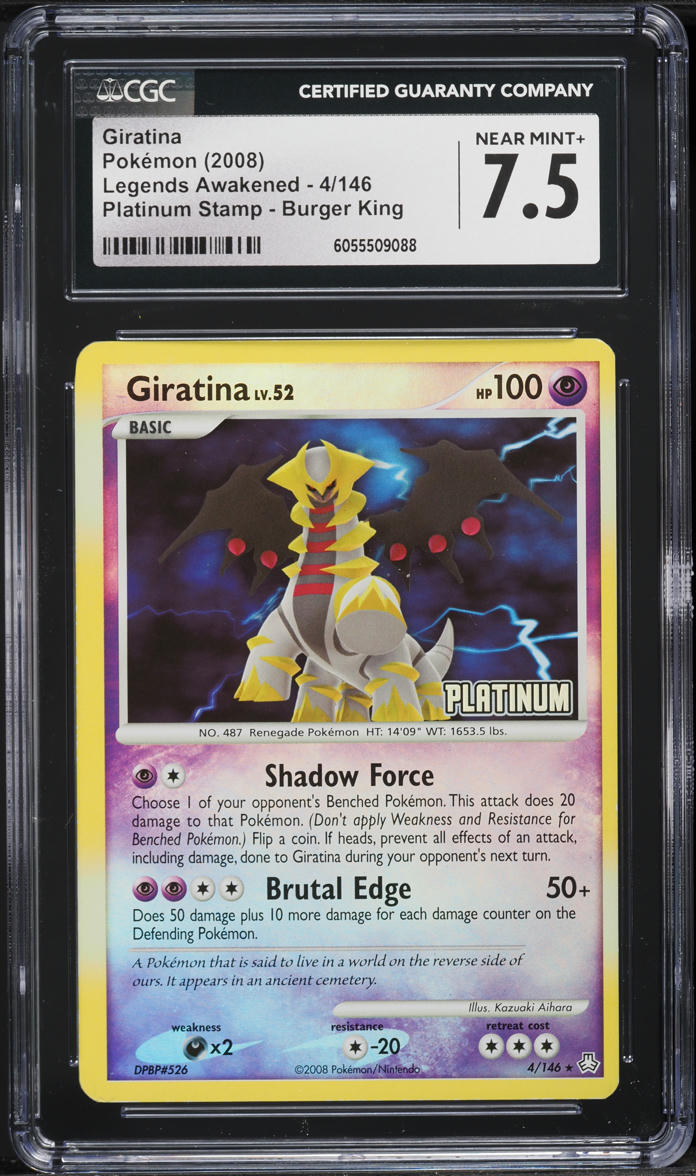 2008 Pokemon Legends Awakened Platinum Stamp Burger King Giratina #4 ...