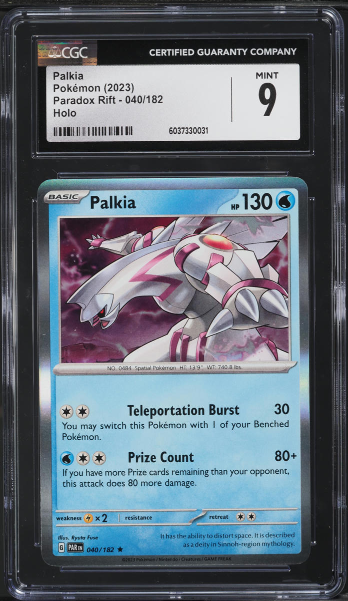 2023 Pokemon Scarlet & Violet Paradox Rift Holo Palkia #40 CGC 9 MINT ...