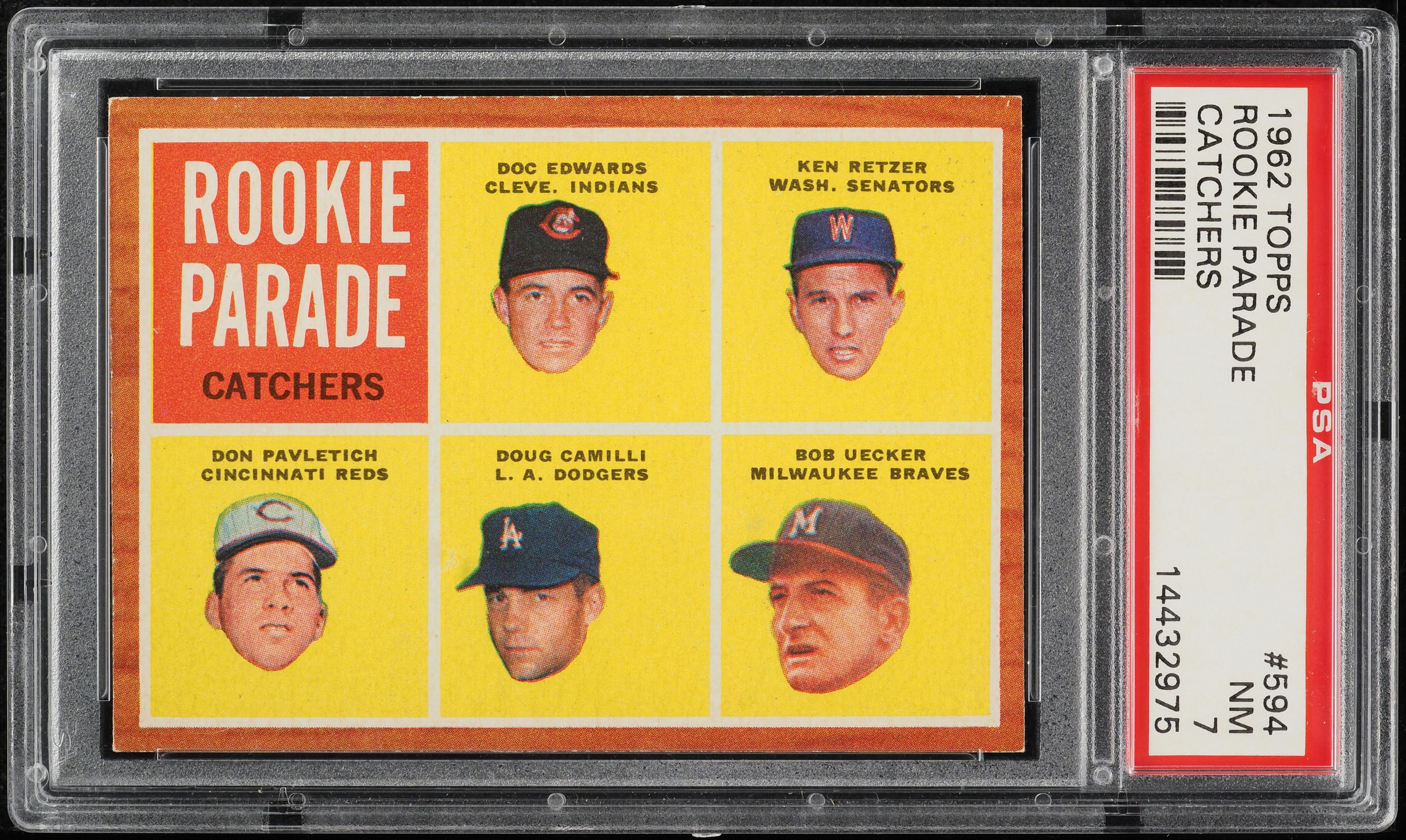 1962 Topps Bob Uecker ROOKIE #594 PSA 7 NRMT on Fanatics Collect