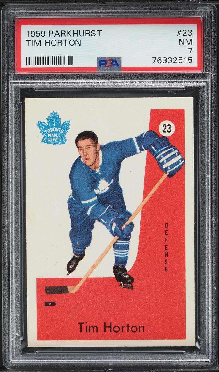1959 Parkhurst Tim Horton #23 PSA 7 NRMT on Fanatics Collect