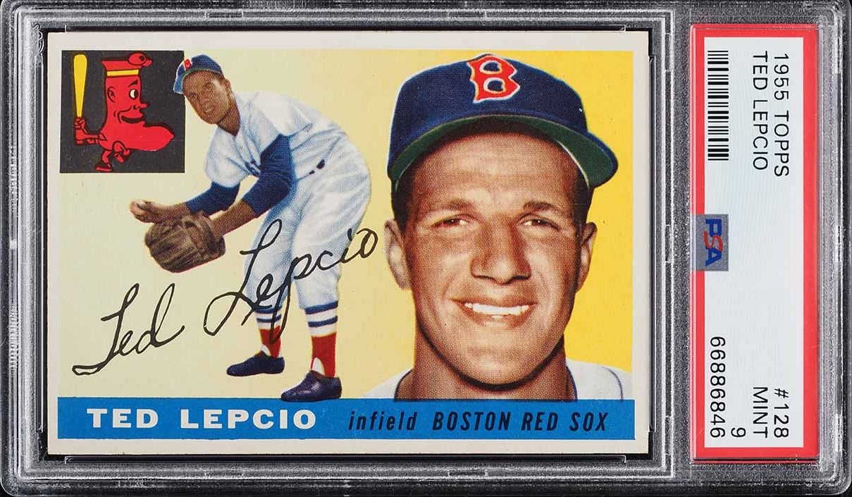 1955 Topps Ted Lepcio #128 PSA 9 MINT on Fanatics Collect