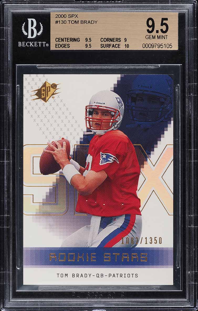 2000 SPx Rookie Stars Tom Brady ROOKIE /1350 #130 BGS 9.5 GEM MINT on ...