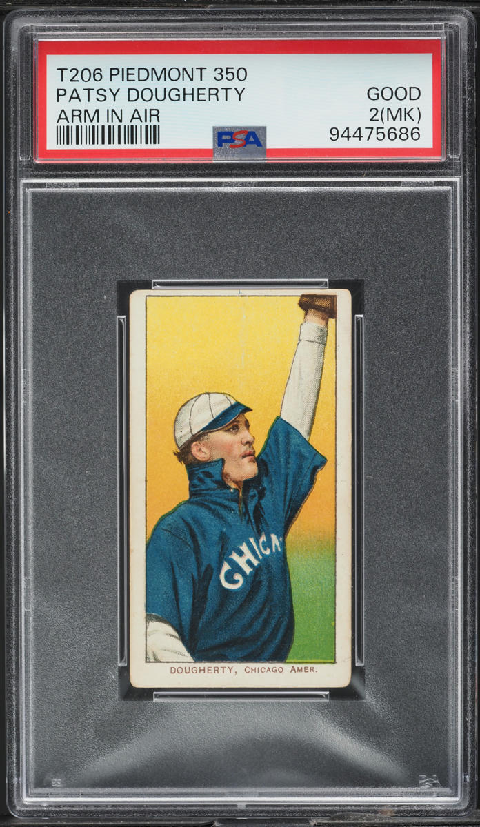 1909-11 T206 Patsy Dougherty ARM IN AIR, PIEDMONT PSA 2(mk) GD on ...