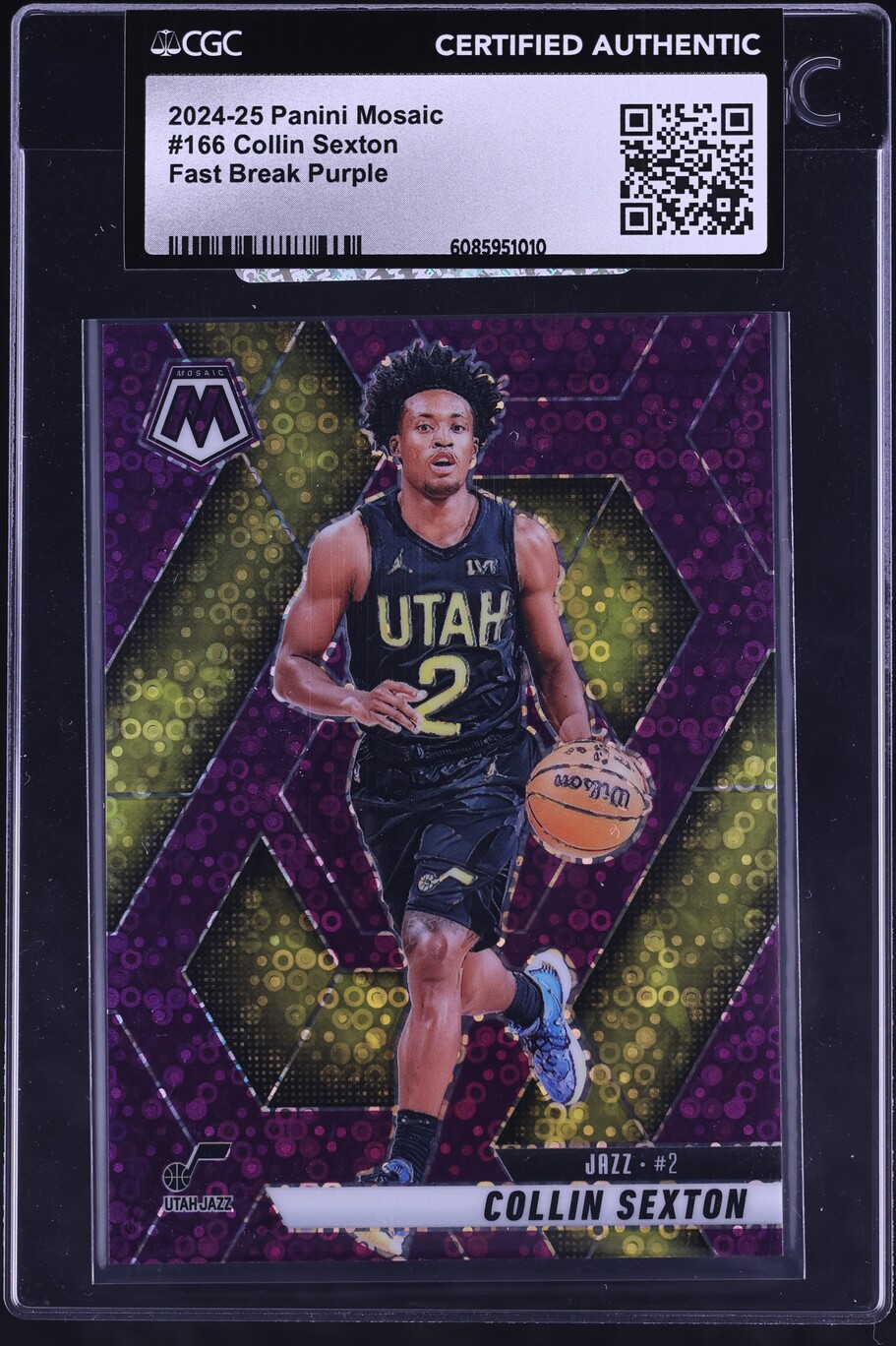2024 Panini Mosaic Fast Break Purple Collin Sexton /50 #166 CGC AUTH on ...