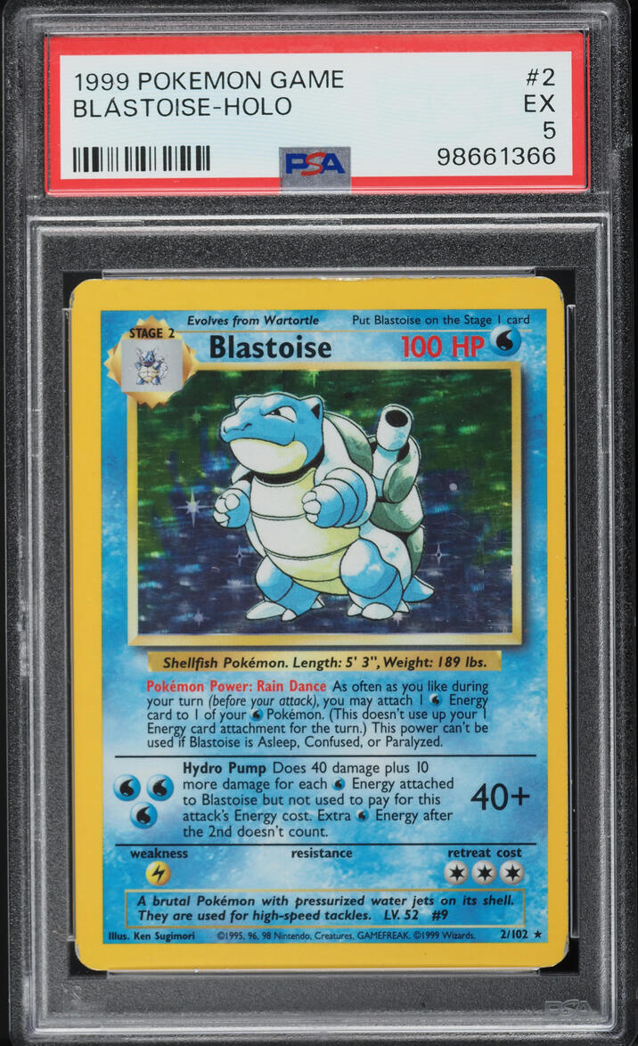1999 Pokemon Base Set Holo Blastoise #2 PSA 5 EX on Fanatics Collect