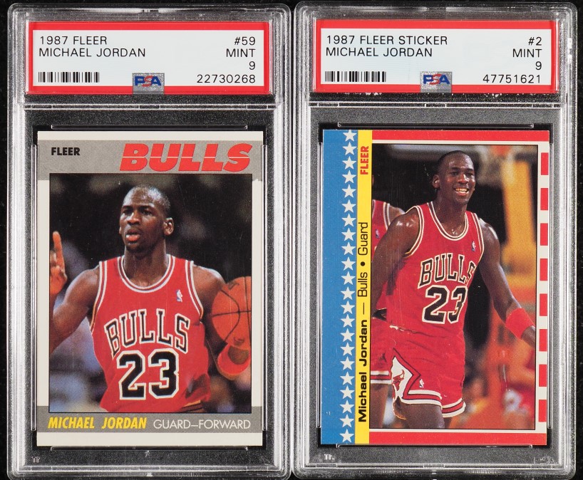 1987 Fleer Basketball Complete Set w/ Stickers Michael Jordan PSA 9, 10 ...