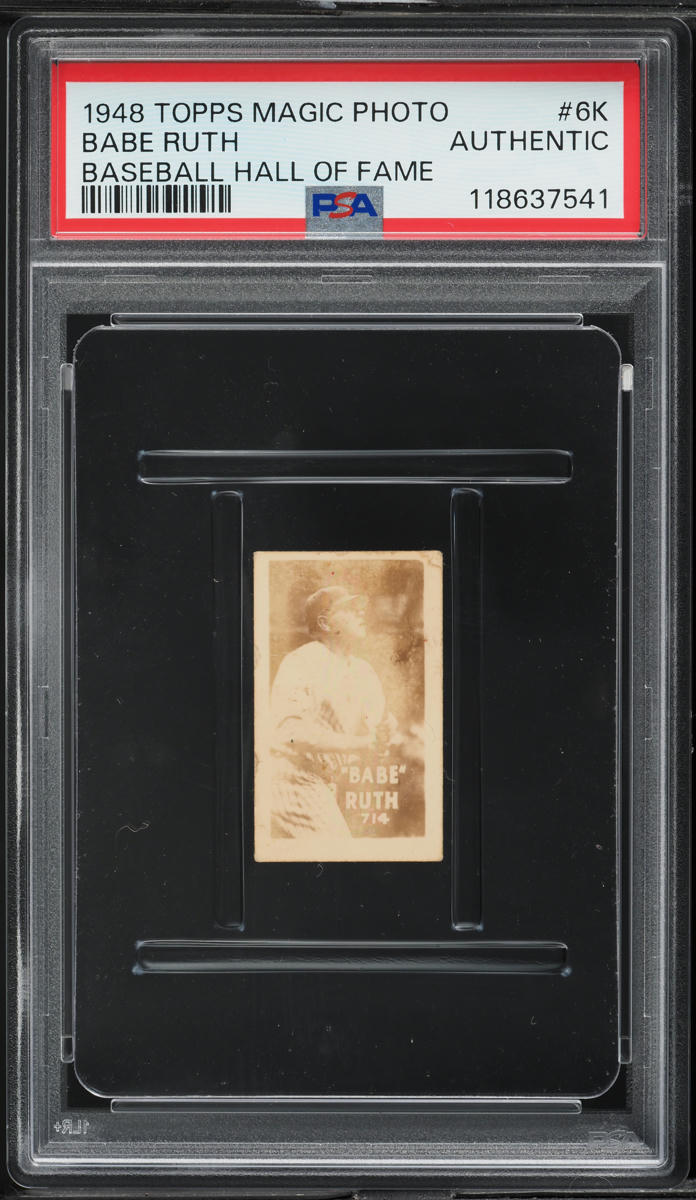 1948 Topps Magic Photo Baseball Hall Of Fame Babe Ruth #6K PSA AUTH on ...