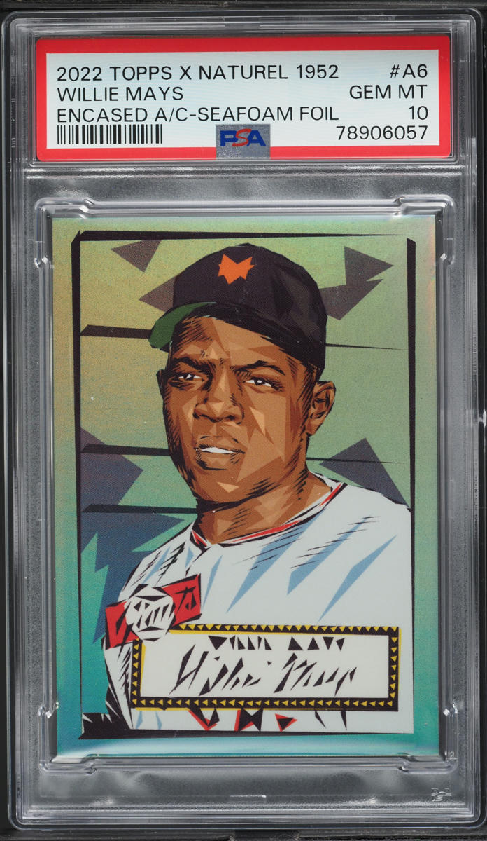 2022 Topps X Naturel '52 Encased Art Seafoam Foil Willie Mays /75 #A6 ...