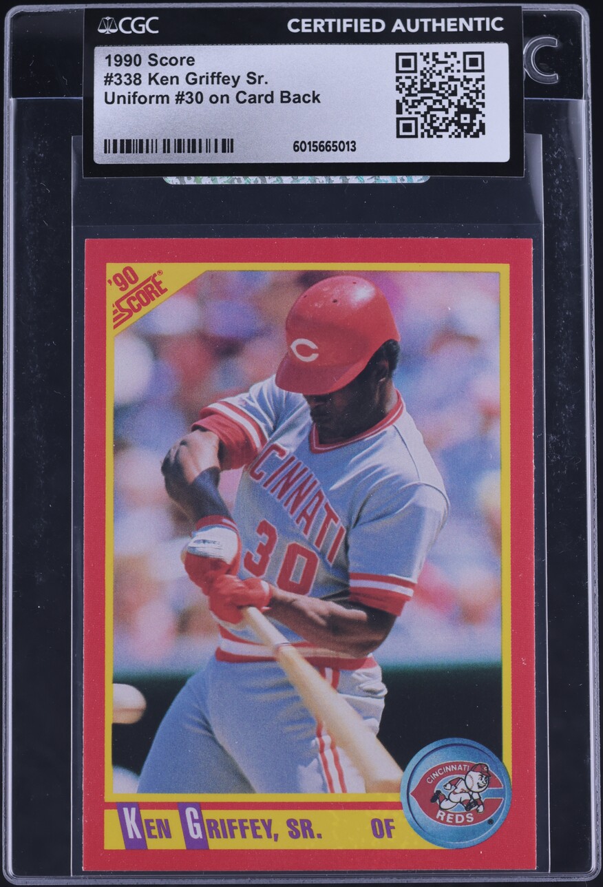 1990 Score Uniform #30 On Card Back Ken Griffey Sr. #338 CGC AUTH on ...