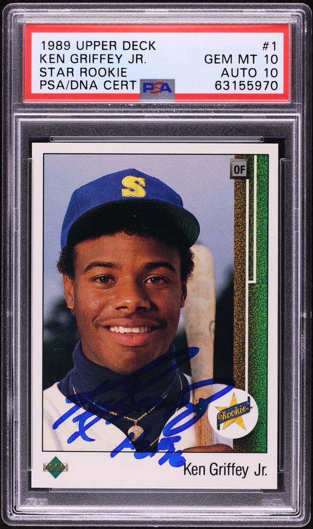 1989 Upper Deck Ken Griffey Jr. ROOKIE AUTO DNA 10 #1 PSA 10 GEM MINT ...
