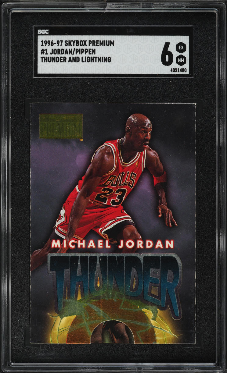 1996 Skybox Premium Thunder And Lightning Michael Jordan Scottie Pippen ...
