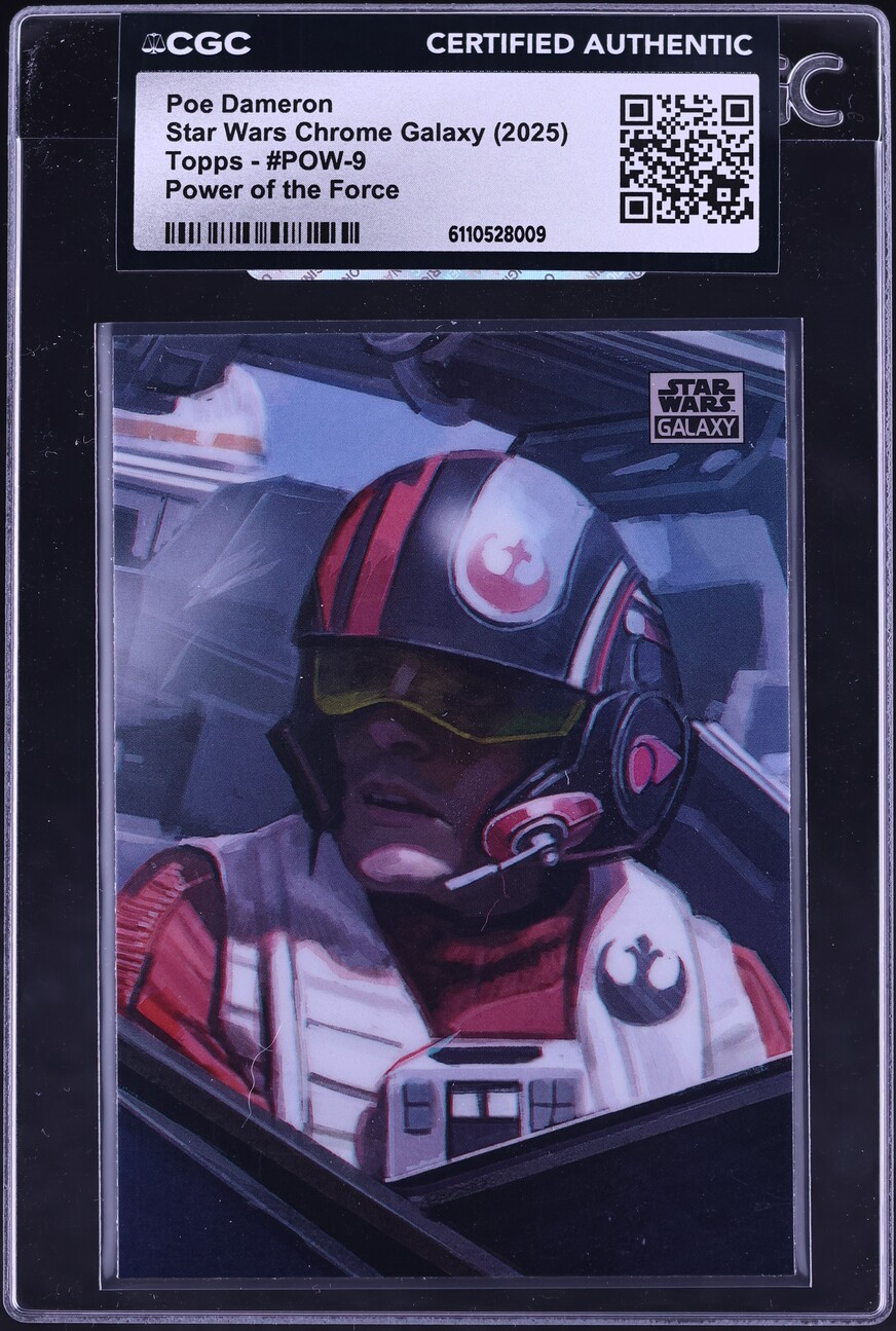 2025 Topps Chrome Star Wars Galaxy Power Of The Force Poe Dameron #POW ...