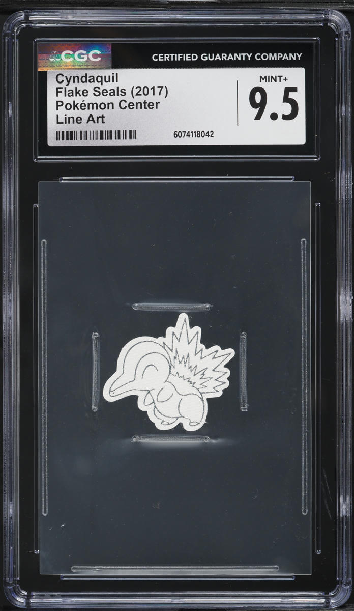 2017 Pokemon Center Flake Seals Line Art Cyndaquil CGC 9.5 MINT+ on ...