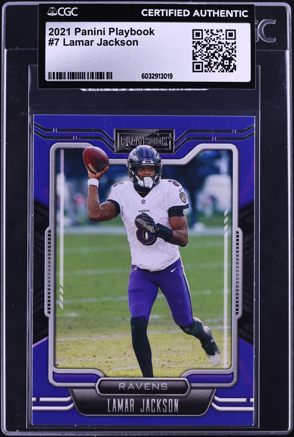 2021 Panini Playbook Lamar Jackson #7 CGC AUTH on Fanatics Collect