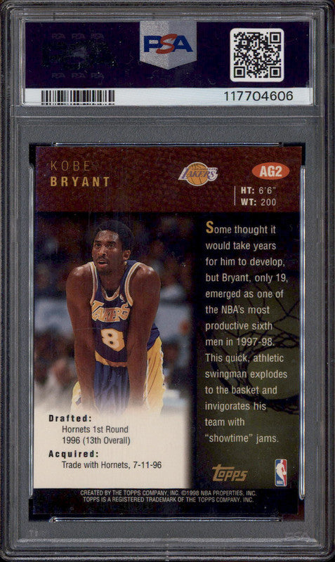 1998 Topps Certified Autograph #AG2 Kobe Bryant Auto PSA Authentic on ...