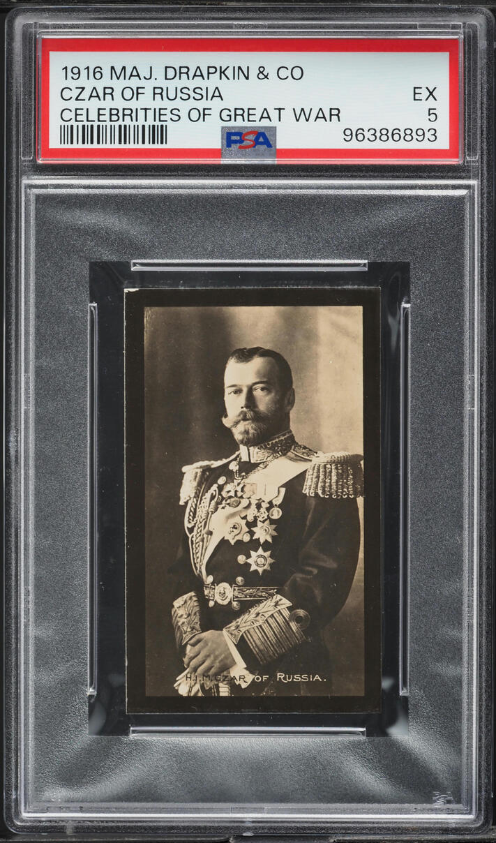 1916 Major Drapkin Celebrities Of Great War Czar Of Russia PSA 5 EX on ...