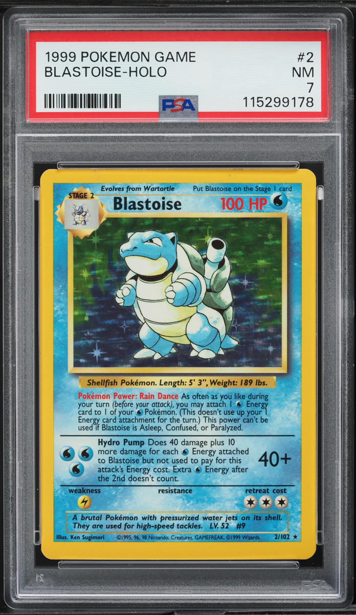 1999 Pokemon Base Set Holo Blastoise #2 PSA 7 NRMT on Fanatics Collect