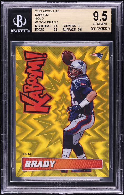 2019 Absolute Kaboom! Gold Tom Brady 10/10 #K-TB BGS 9.5 GEM MINT on ...