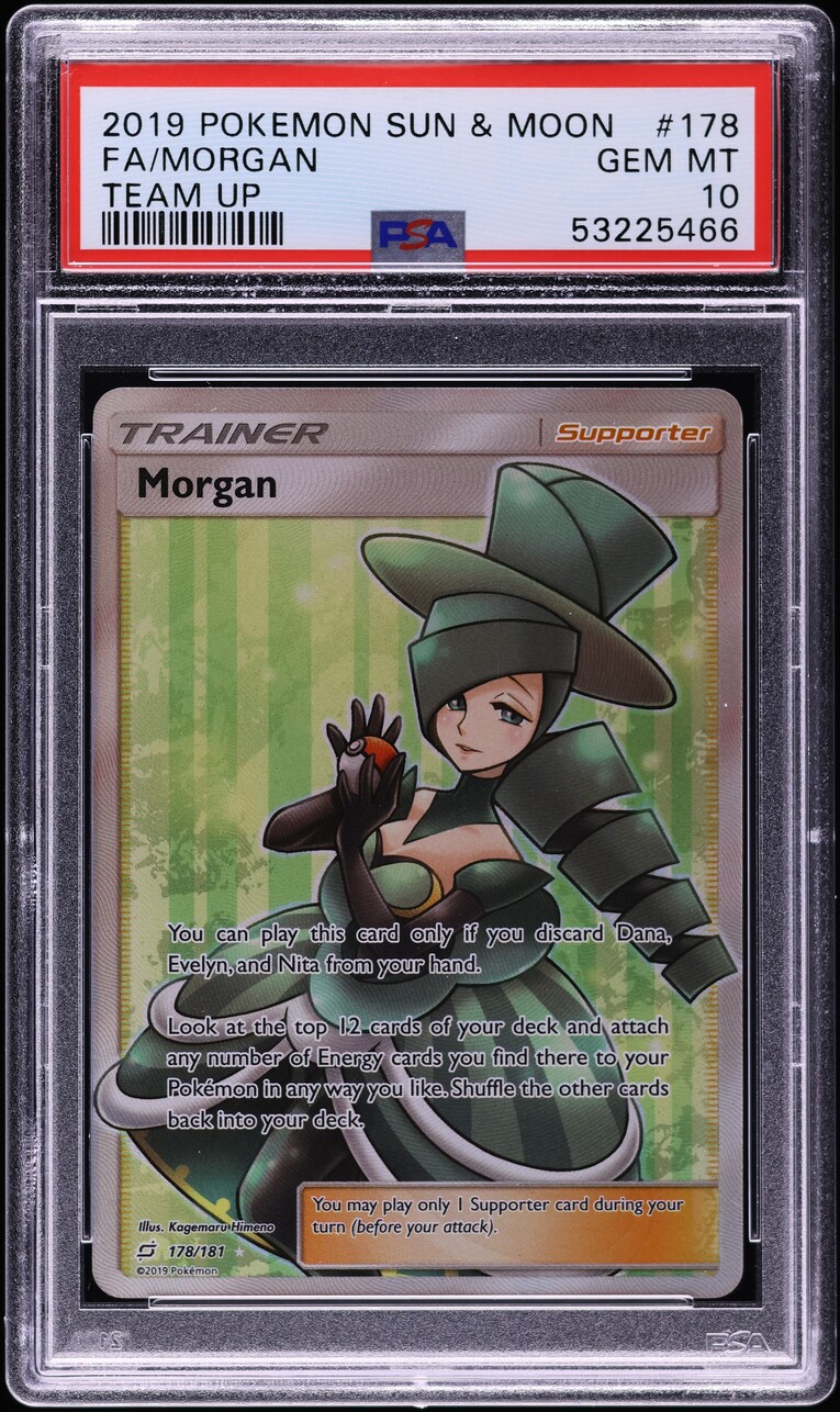 2019 Pokemon Sun & Moon Team Up Full Art Morgan #178 PSA 10 GEM MINT on ...