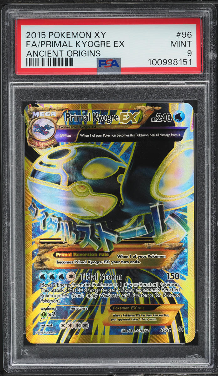2015 Pokemon XY Ancient Origins Full Art Primal Kyogre EX #96 PSA 9 ...
