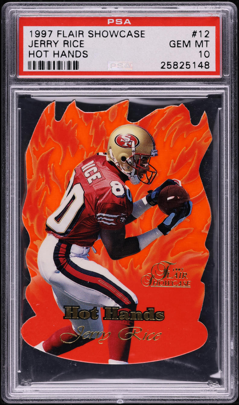 1997 Flair Showcase Hot Hands Jerry Rice #12 PSA 10 GEM MINT on ...
