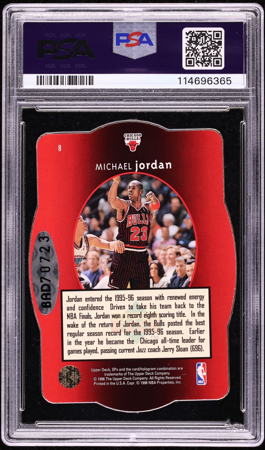 1996 SPx Basketball Michael Jordan AUTO DNA 8 #8 PSA 7 NRMT on Fanatics ...