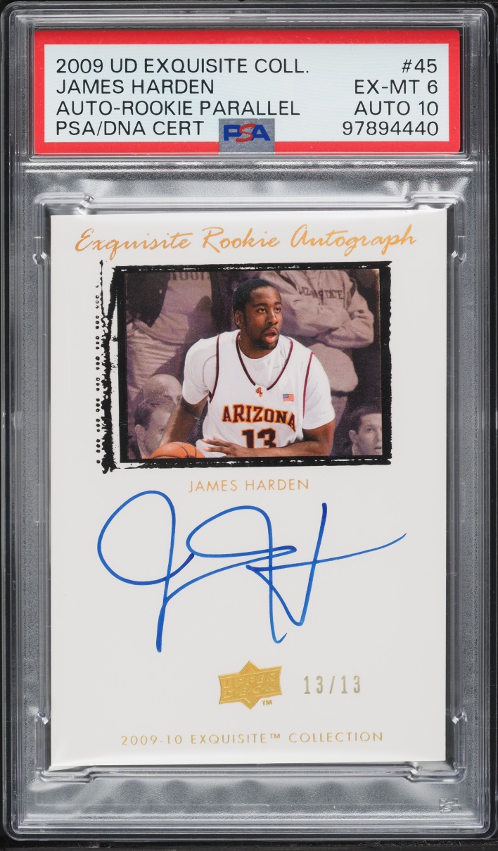 2009 Exquisite Collection Parallel James Harden ROOKIE AUTO DNA 10 ...
