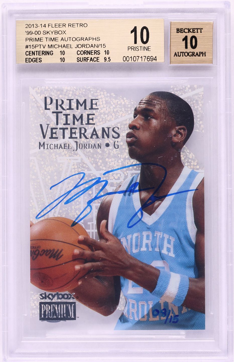 2013 Fleer Retro '99 Skybox Prime Time Michael Jordan AUTO /15 BGS 10 ...