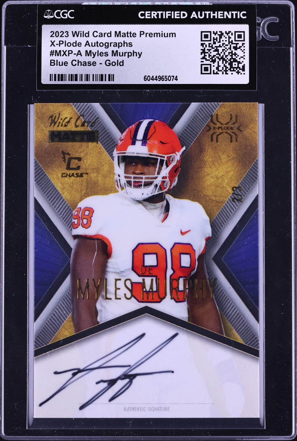 2023 Wild Card Matte Premium X-Plode Blue Chase Gold Myles Murphy AUTO ...