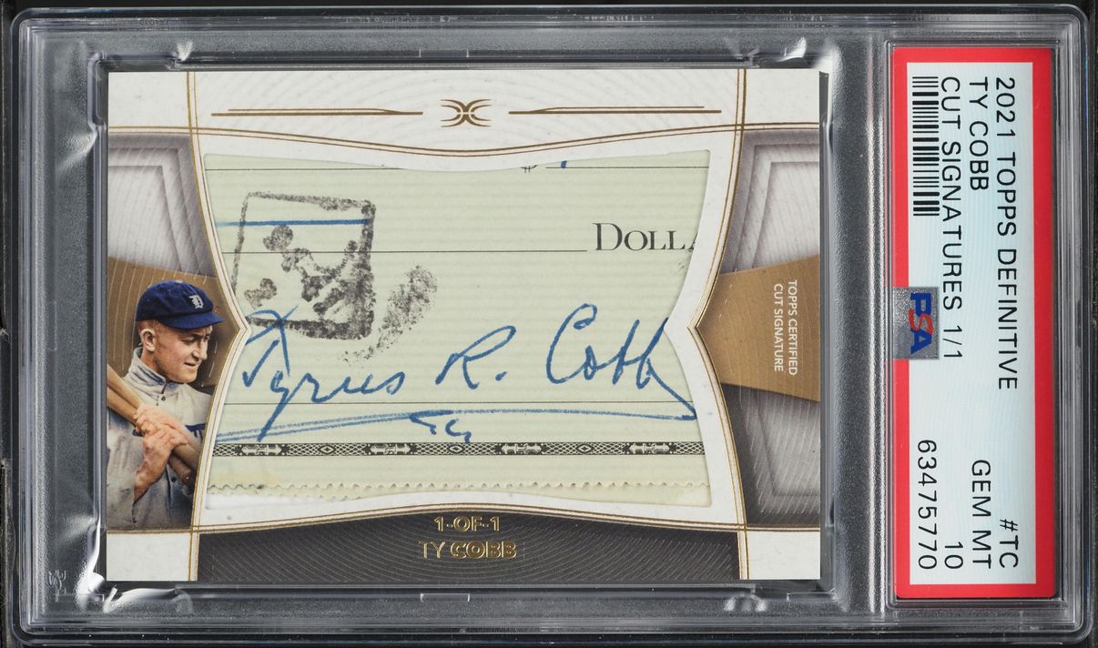 2021 Topps Definitive Cut Signatures Ty Cobb AUTO 1/1 #TC PSA 10 GEM ...
