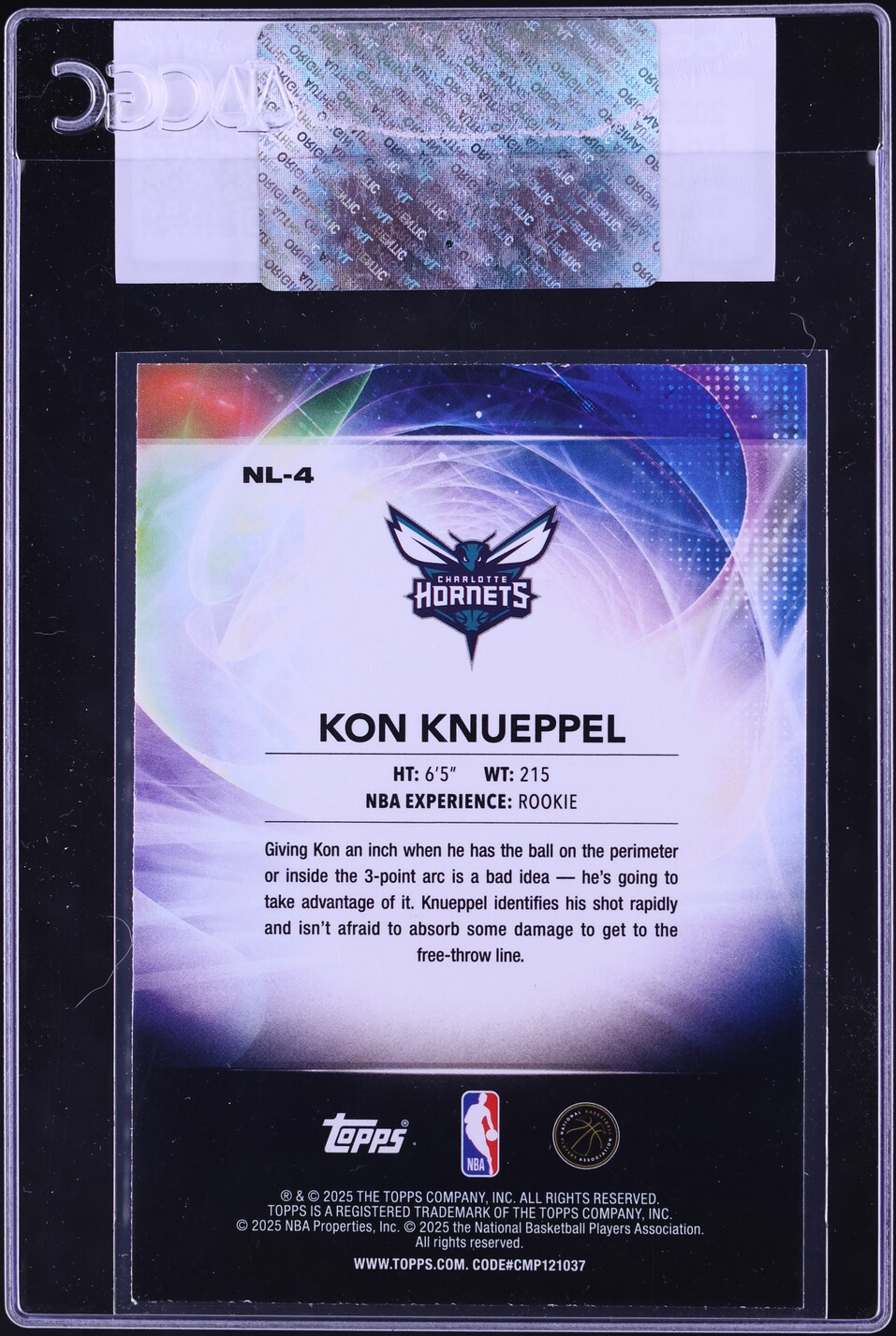 2025 Topps No Limit Blue Rainbow Foil Kon Knueppel ROOKIE /150 #NL-4 ...
