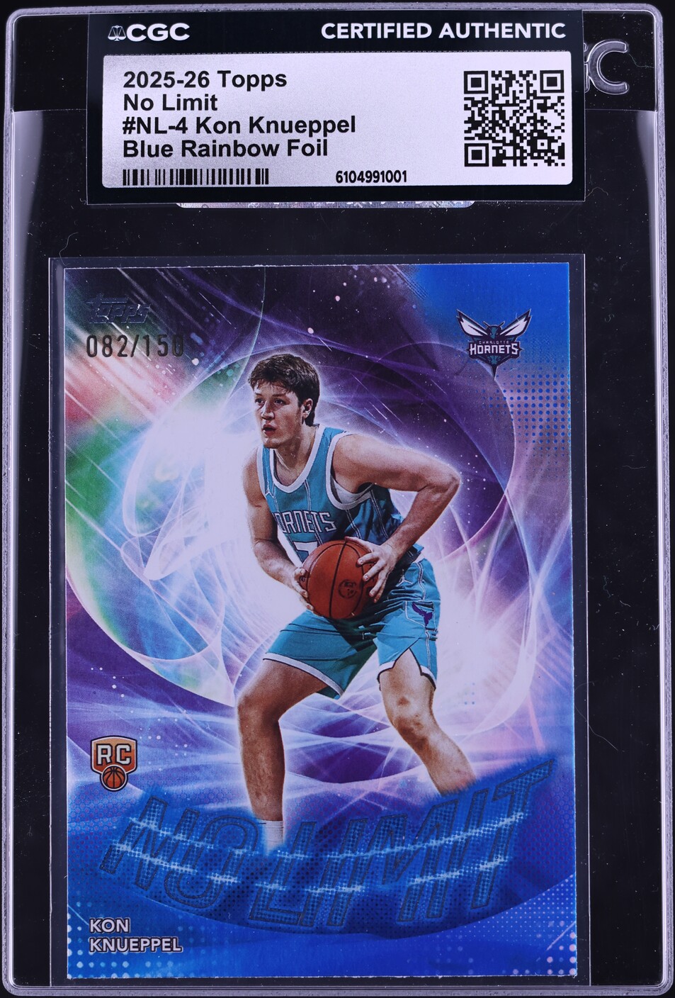2025 Topps No Limit Blue Rainbow Foil Kon Knueppel ROOKIE /150 #NL-4 ...