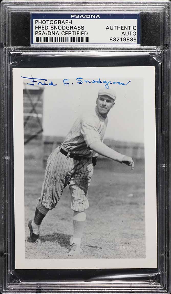 Fred Snodgrass Signed Autographed Photograph AUTO PSA/DNA AUTH on ...