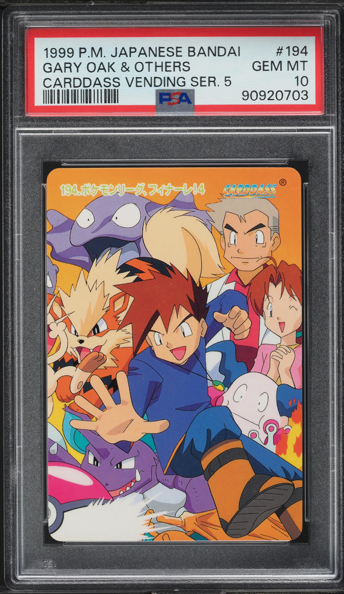 1999 Pokemon Japanese Bandai Carddass Vending Series 5 Gary Oak #194 ...