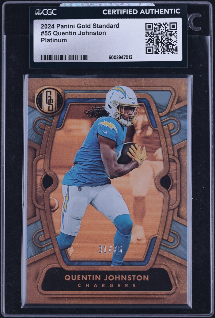 2024 Panini Gold Standard Platinum Quentin Johnston /75 #55 CGC AUTH on ...