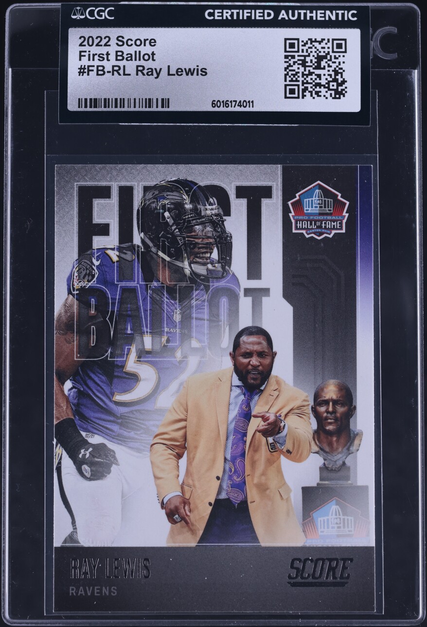 2022 Score Football First Ballot Ray Lewis #FB-RL CGC AUTH on Fanatics ...