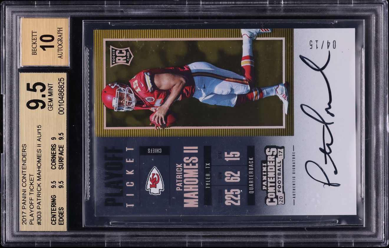 2017 Panini Contenders Playoff Patrick Mahomes II ROOKIE AUTO /15 #303 ...