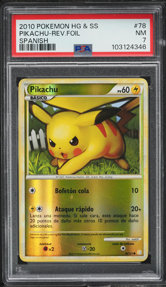 2010 Pokemon Spanish Heartgold & Soulsilver Reverse Holo Pikachu #78 ...