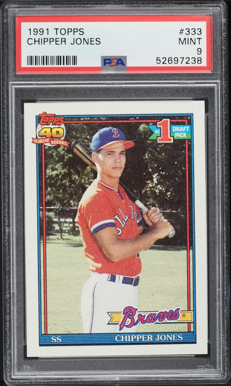 1991 Topps Chipper Jones ROOKIE #333 PSA 9 MINT on Fanatics Collect