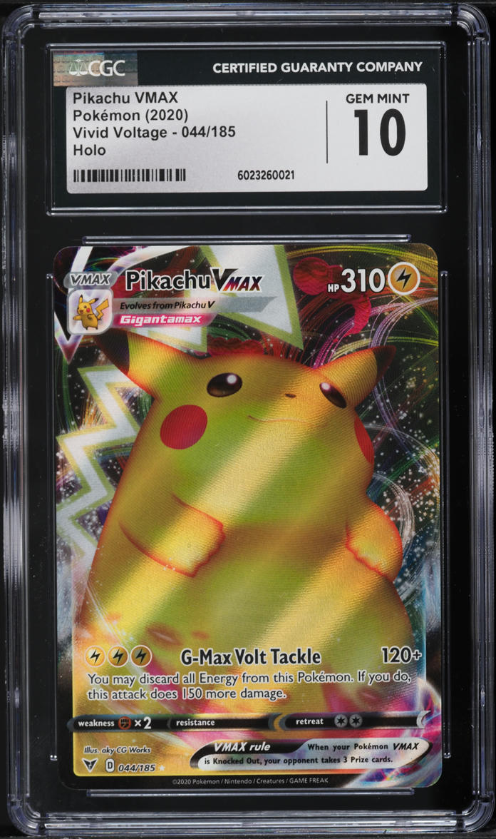 2020 Pokemon SWSH Vivid Voltage Full Art Pikachu VMAX #44 CGC 10 GEM ...
