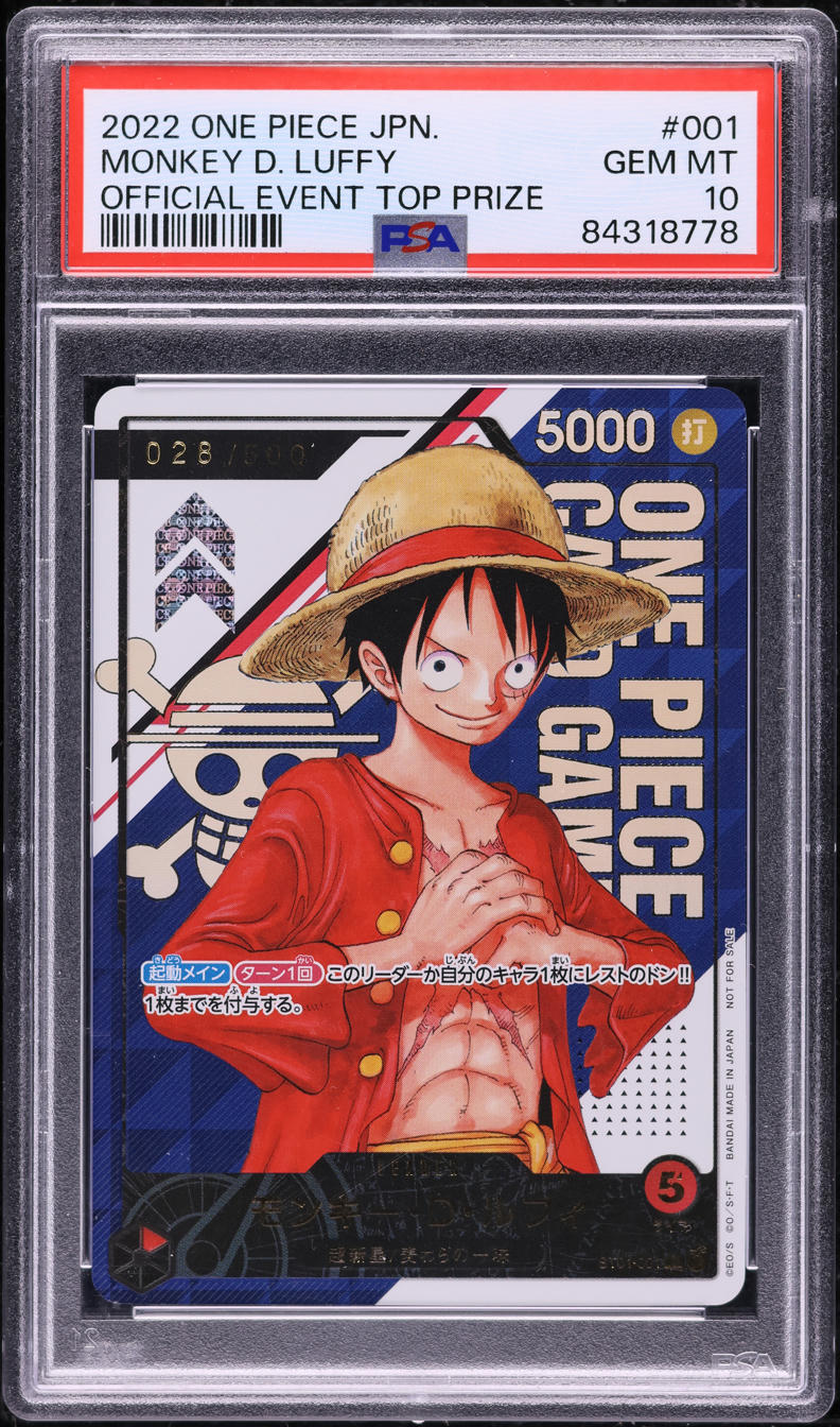 2022 One Piece Japanese Serial Luffy /500 ST01-001 Parallel PSA 10 on Fanatics Collect