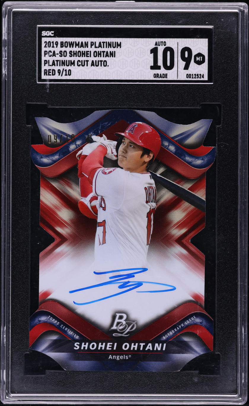 2019 Bowman Platinum Cut Red Shohei Ohtani AUTO /10 #PCA-SO SGC 9 MINT ...