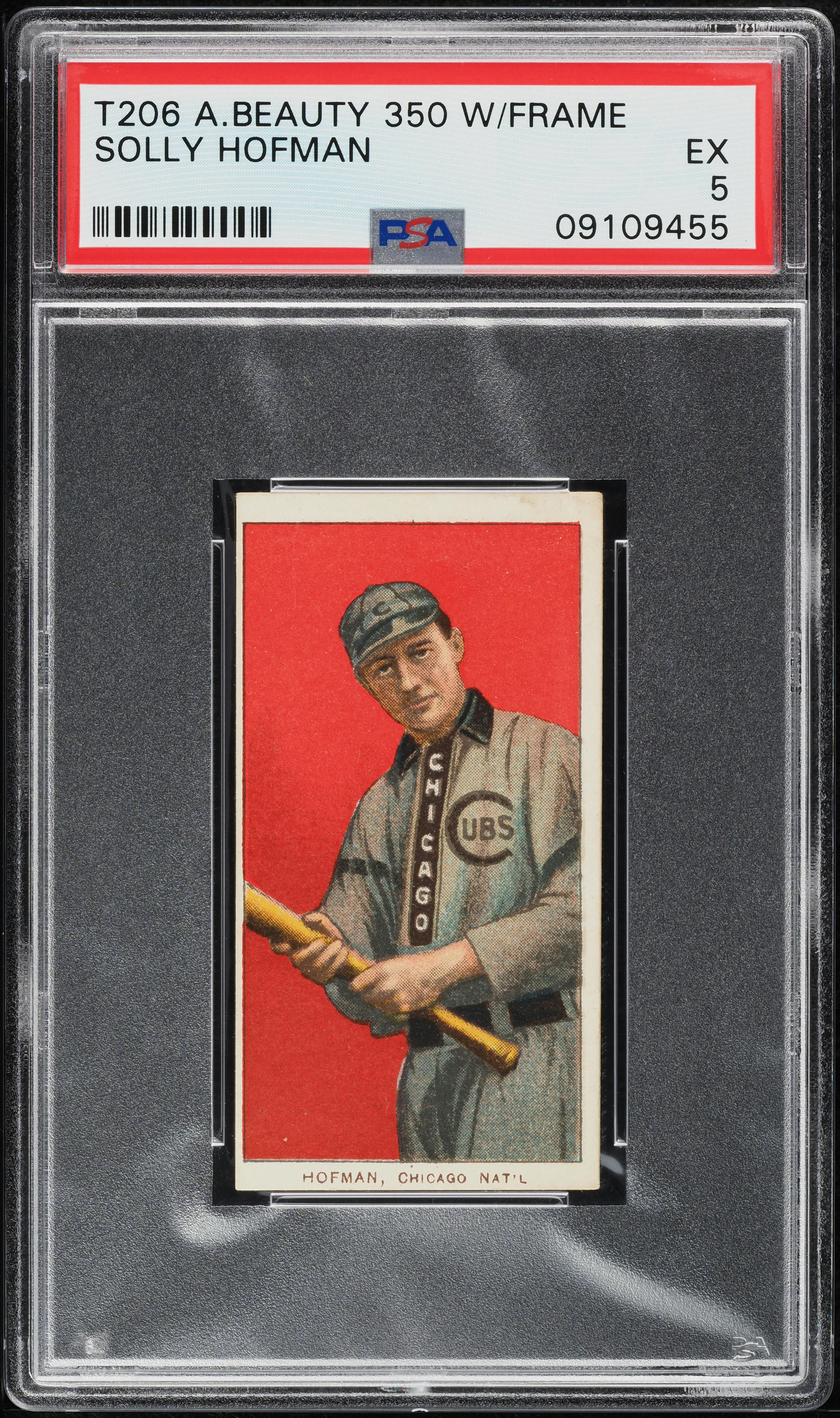 1909-11 T206 Solly Hofman AMERICAN BEAUTY 350/25 PSA 5 EX on Fanatics ...