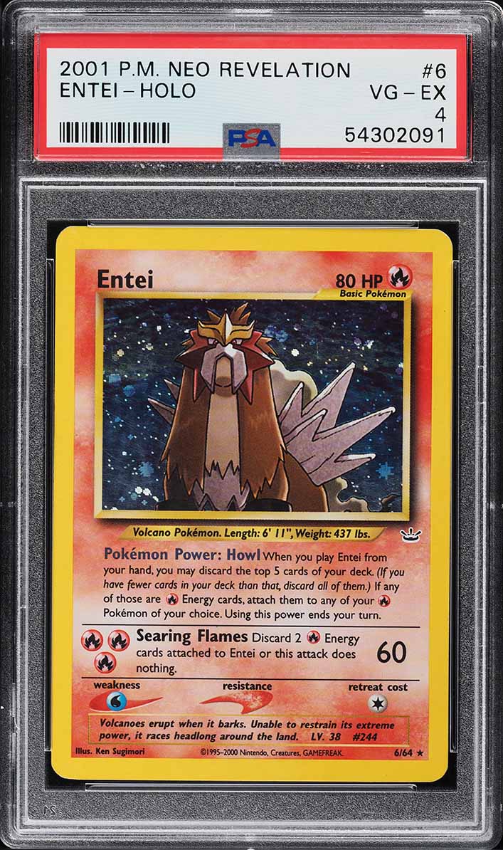 2001 Pokemon Neo Revelation Holo Entei #6 PSA 4 VGEX on Fanatics Collect