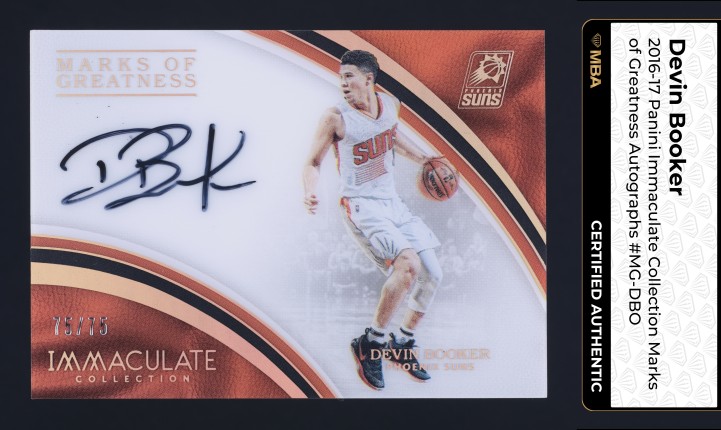 2016 Immaculate Collection Marks Of Greatness Devin Booker AUTO 75/75 ...