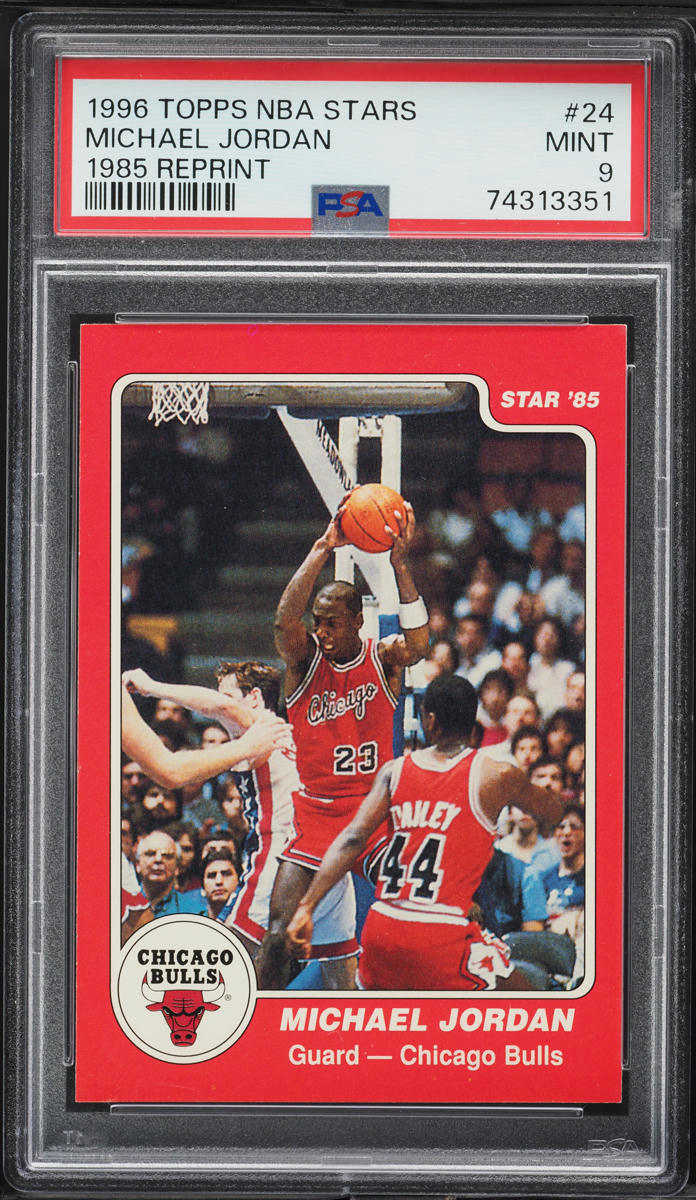 1996 Topps NBA Stars '85 Reprint Michael Jordan #24 PSA 9 MINT on ...