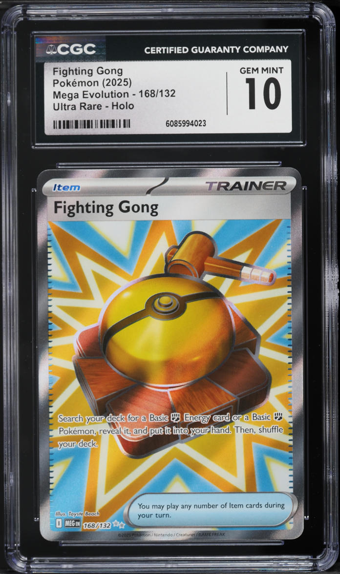 2025 Pokemon Mega Evolution Full Art Fighting Gong #168 CGC 10 GEM MINT ...