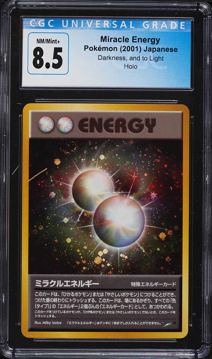 2001 Pokemon Japanese Darkness And To Light Holo Miracle Energy CGC 8.5 ...