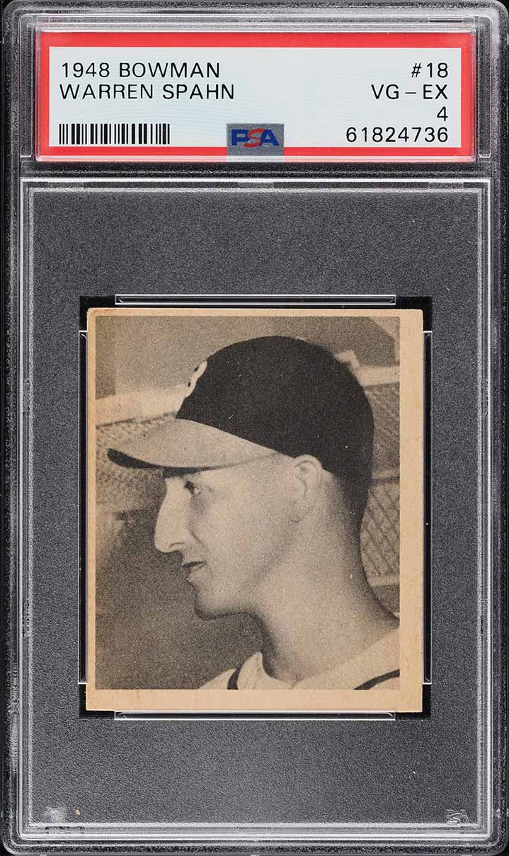 1948 Bowman Warren Spahn ROOKIE #18 PSA 4 VGEX on Fanatics Collect