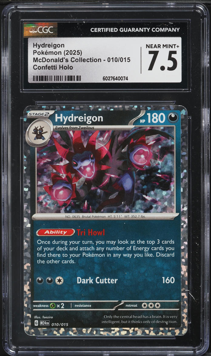2025 Pokemon SV McDonald's Collection Confetti Holo Hydreigon #10 CGC 7 ...
